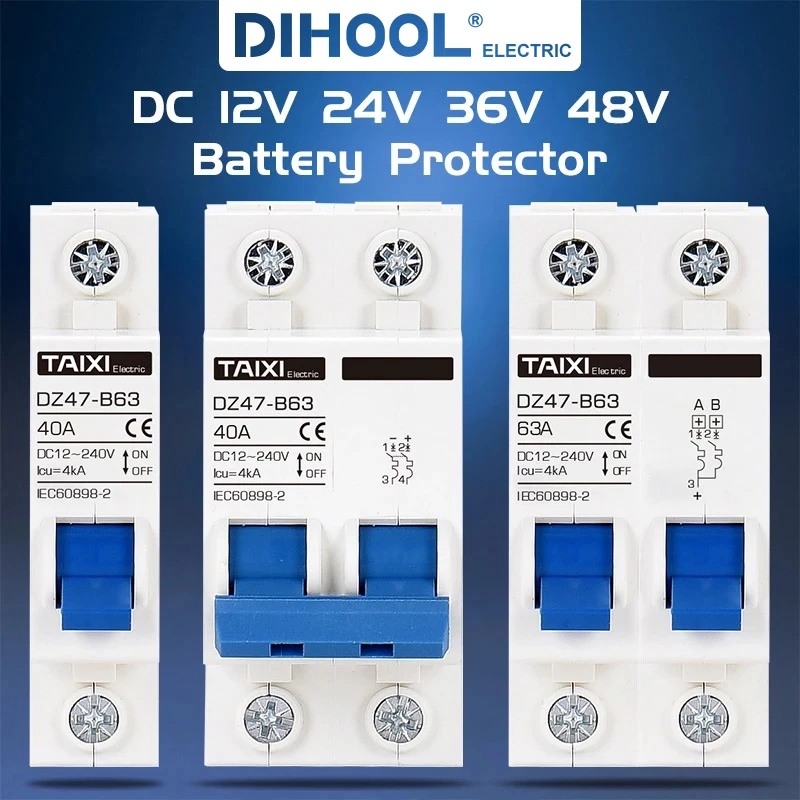 Dc Mcb 24v 48v 96v Dz47 Circuit Breaker Dc 125a 63a 32a Dz47-63 Power ...