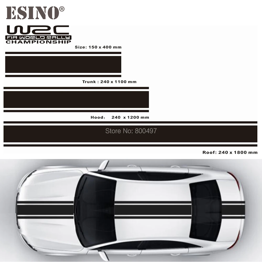 New-WRC-FIA-World-Rally-Championship-Stripe-Set-Car-Hood-Roof-Trunk ...