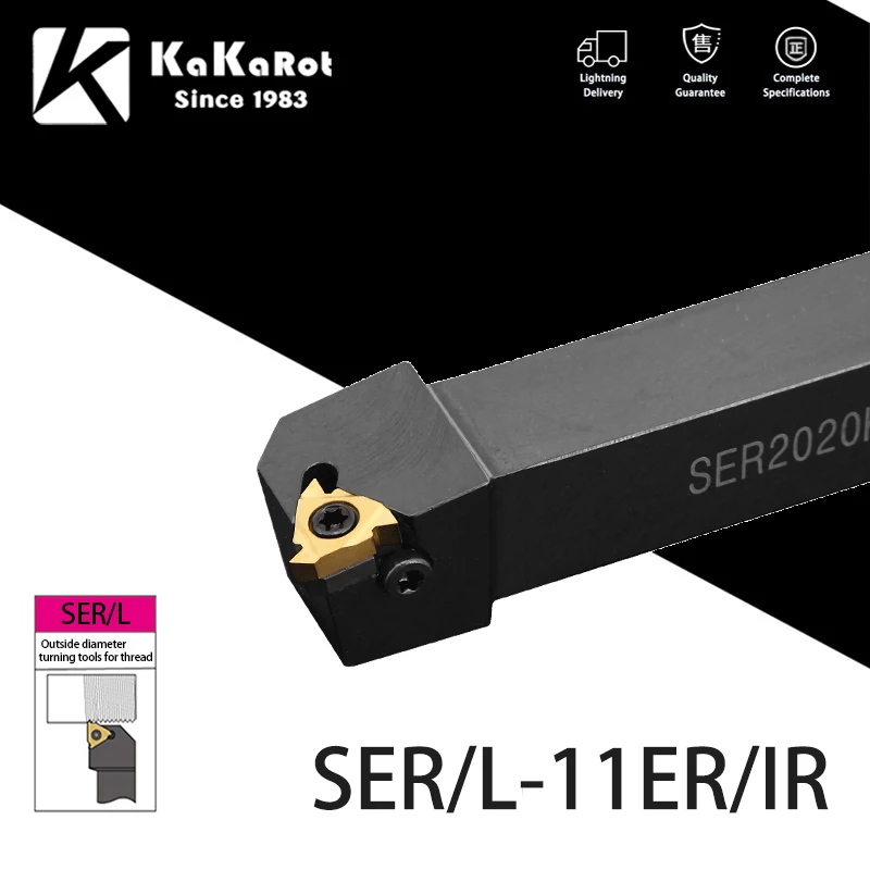 KaKarot External Threading Turning Tool SER1010H11 SER1212H11 SER1616H11 SER SEL Lathe Cutter ...
