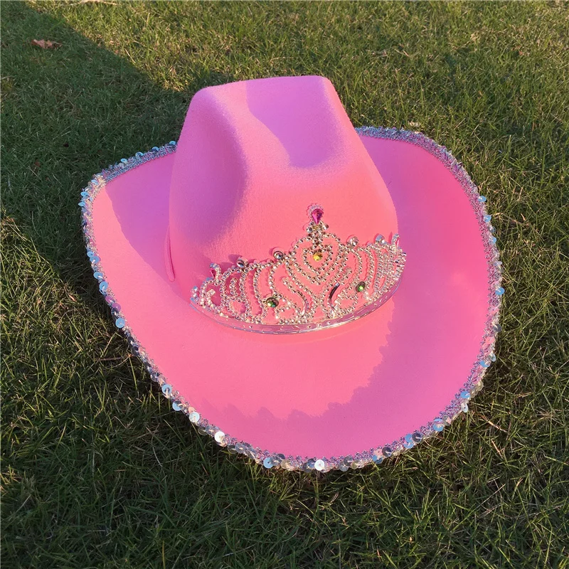 Gorro de estilo occidental para mujer y niña, Tiara rosa para adultos ...