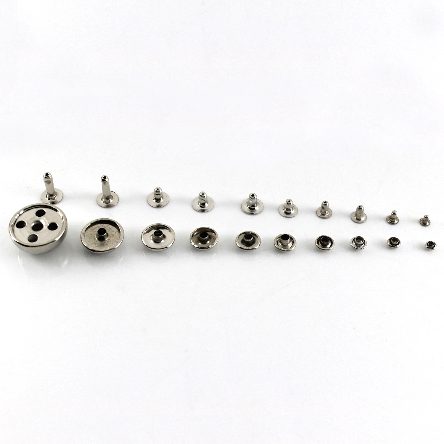 RIVET,D-20mm-Gun Black--Ensemble de Rivets ronds en métal, 100 pièces ...