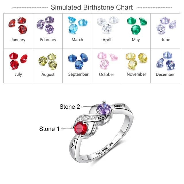 Infinity Promise Ring With Birthstones