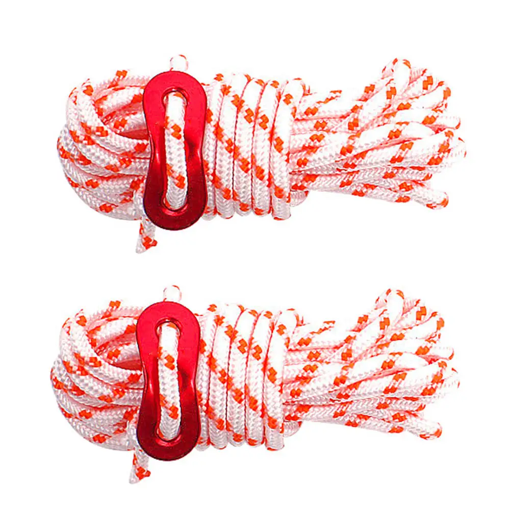 2Pcs Nylon Tent Wind Rope Guyline Cord Al Alloy 2 Hole Tightening Hook ...
