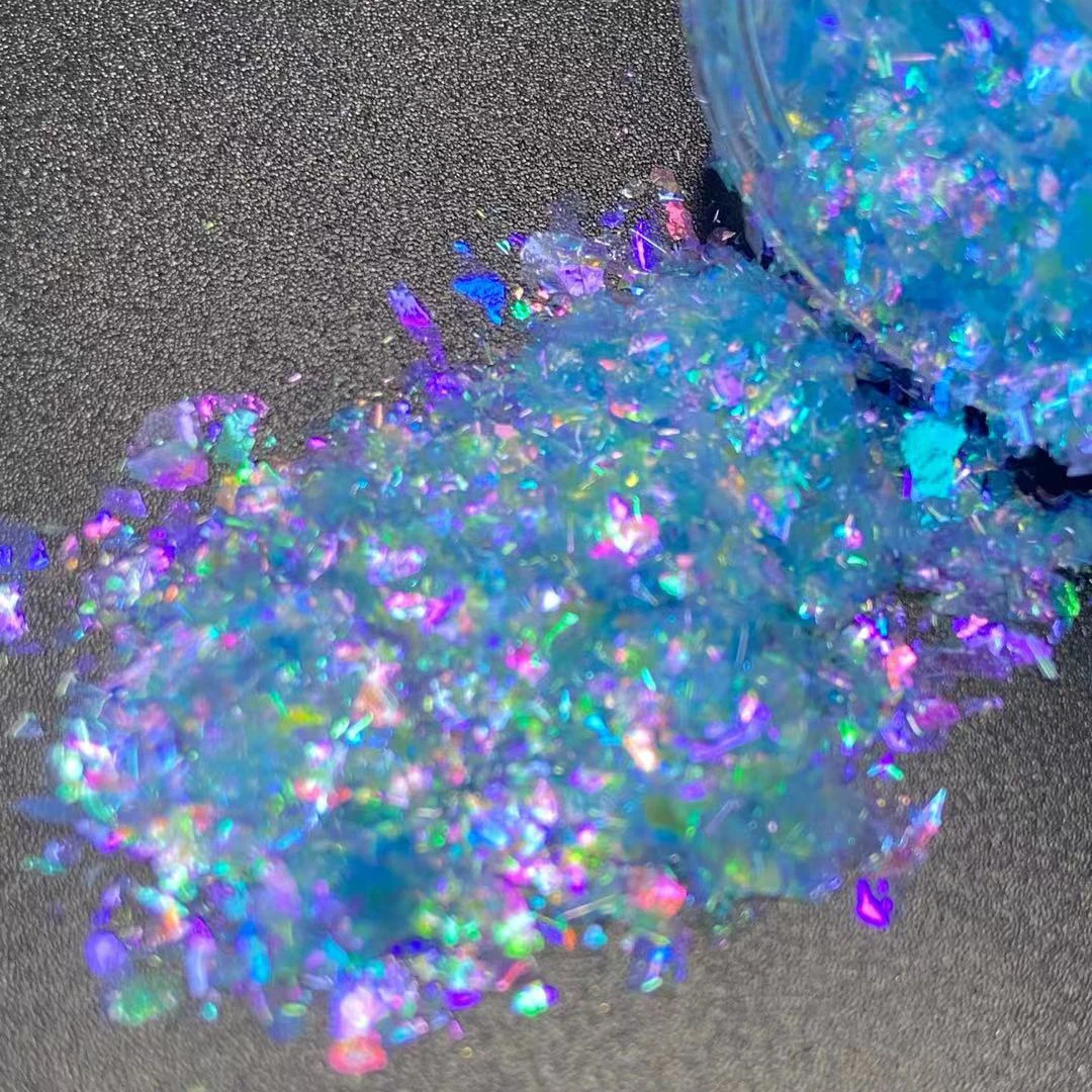 Shiny Aurora Opal Flake Powder Blue Pink Holographic Glitter For ...