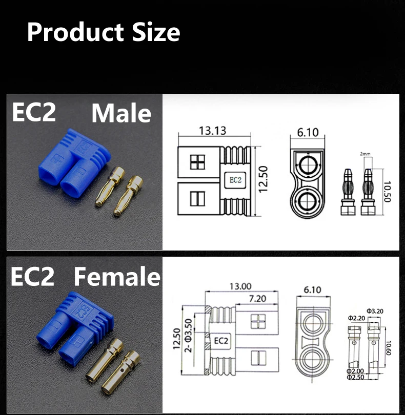 Xt60 Male Female Connectors Xt30 Xt90 Ec3 T-plug Bullet, 41% OFF