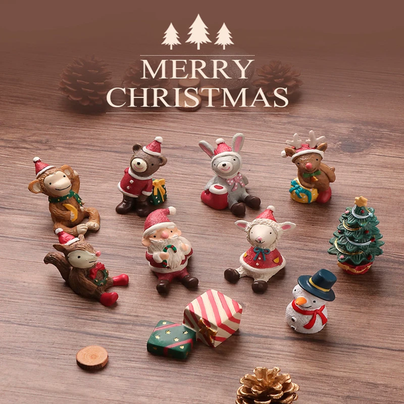 Christmas Santa Claus Christmas Tree Elk Mini Animal Trinkets Room ...