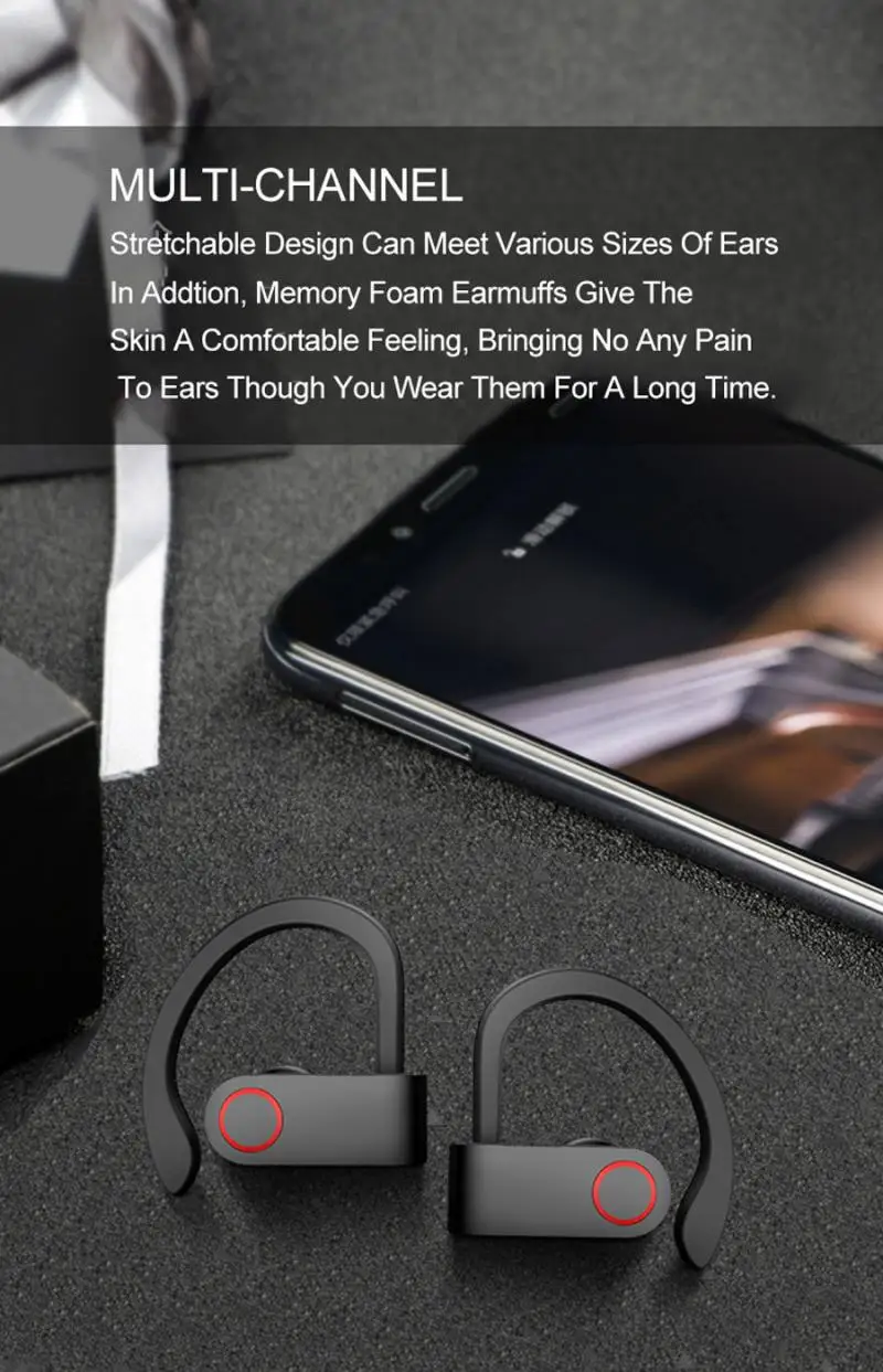 A9 Tws Беспроводные спортивные наушники Bluetooth 5 0 гарнитура ушные крючки для бега