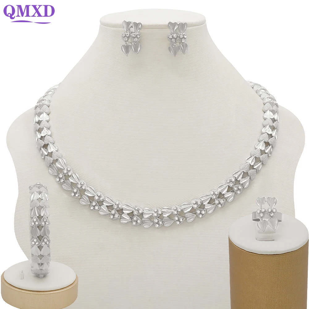 Silver Color Jewelry Sets Dubai Gold Color Women Fashion Necklace ...