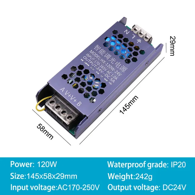 Dimmable LED Power Supply DC 24V 120W 240W Transformer Dimmer Driver ...