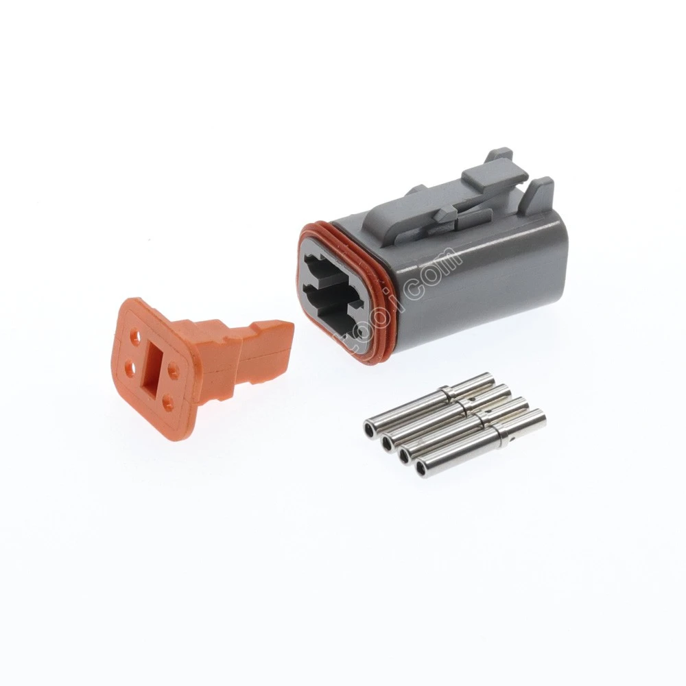 100 Kits Dt06-4s 4pin Waterproof Wire Connector Solid Crimper Terminals ...