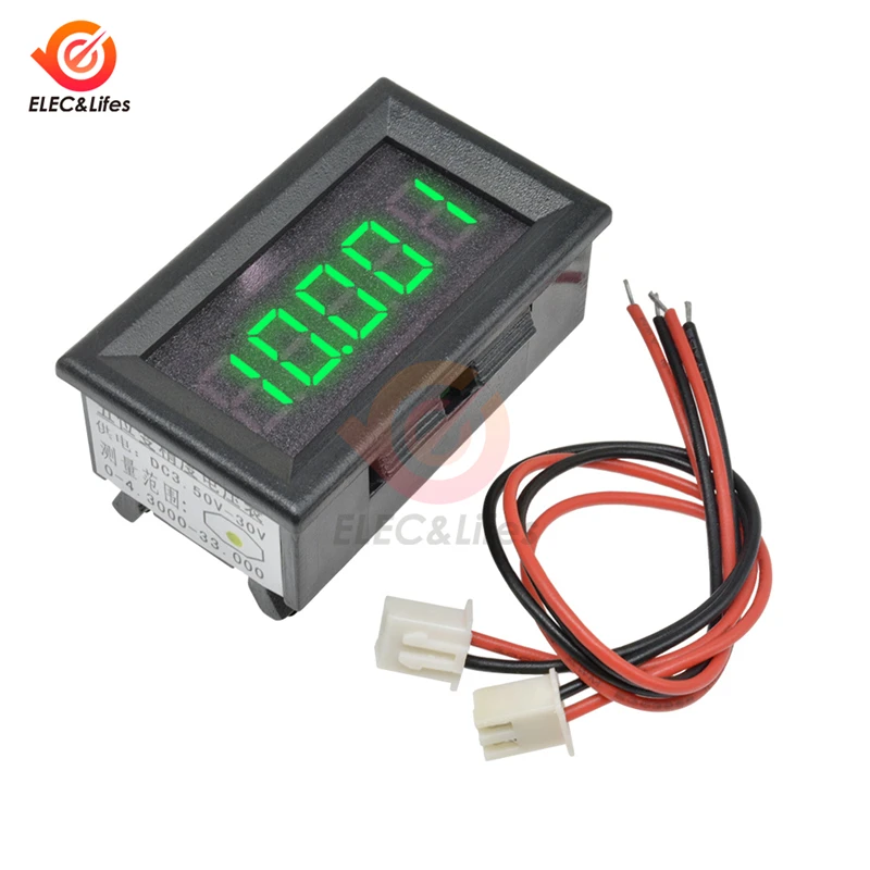 Dc 0-4.3000-33.000v 5 Digit 3 Wires Led Digital Voltmeter Voltage Meter ...