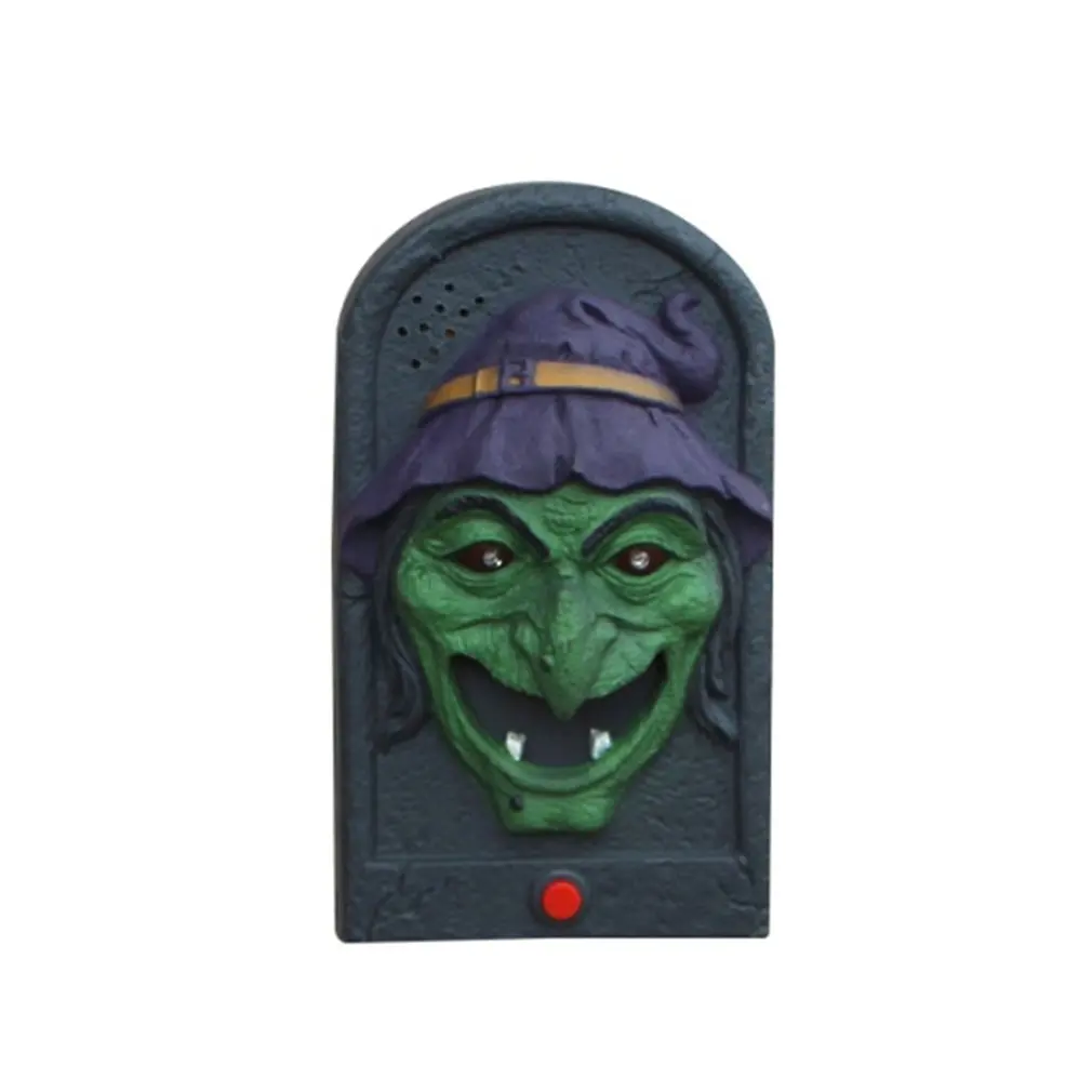 Animated Evil Witch Door Bell Doorbell Eye Light Sound Halloween Prop ...