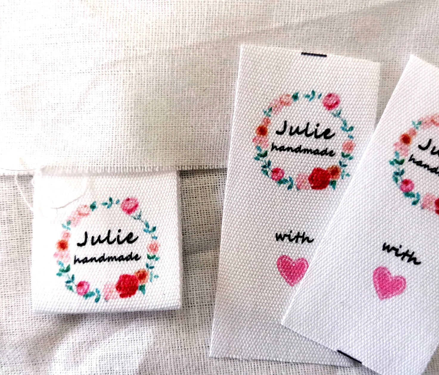 Custom Personaliseer Katoen Label Kleding Prive Merk Tag Handgemaakte ...