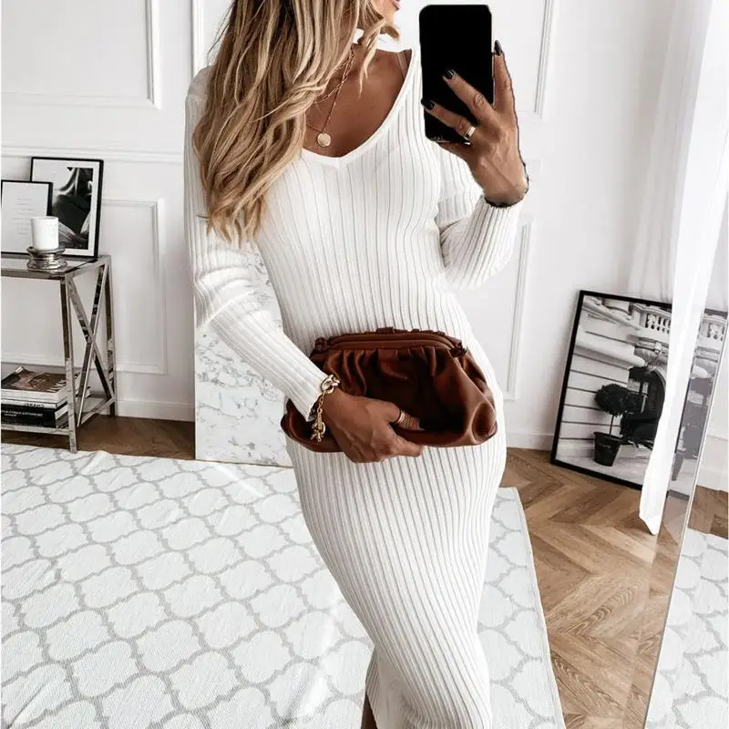 Women Dress Sexy Black Skinny Bodycon Clothing Slim Pullover Outfits ...