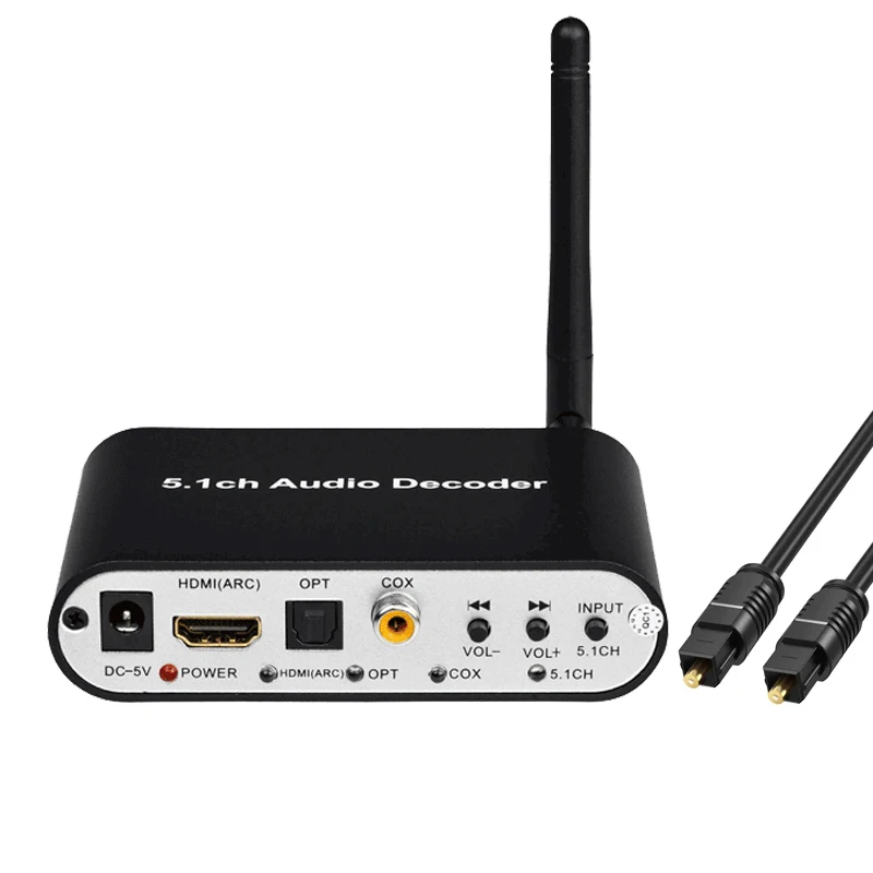 Decodificador de Audio ARC 5.1CH, Compatible con HDMI, Bluetooth, receptor DAC 5,0, óptico ...