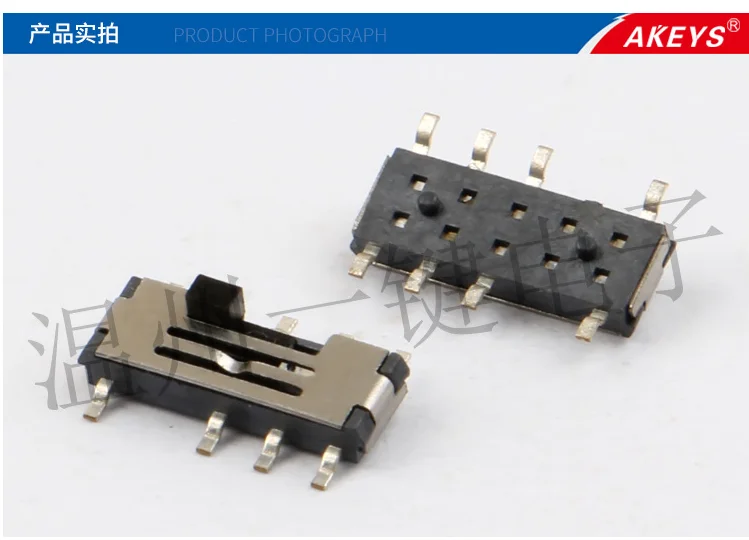 3-position 8 Pin 2p2t Dpdt Vertical Miniature Smd Smt Slide Power ...