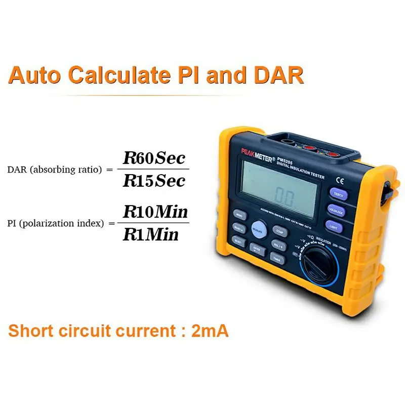 EASY-PEAKMETER PM5205 Analog and Digital 2500V MS5205 Insulation ...