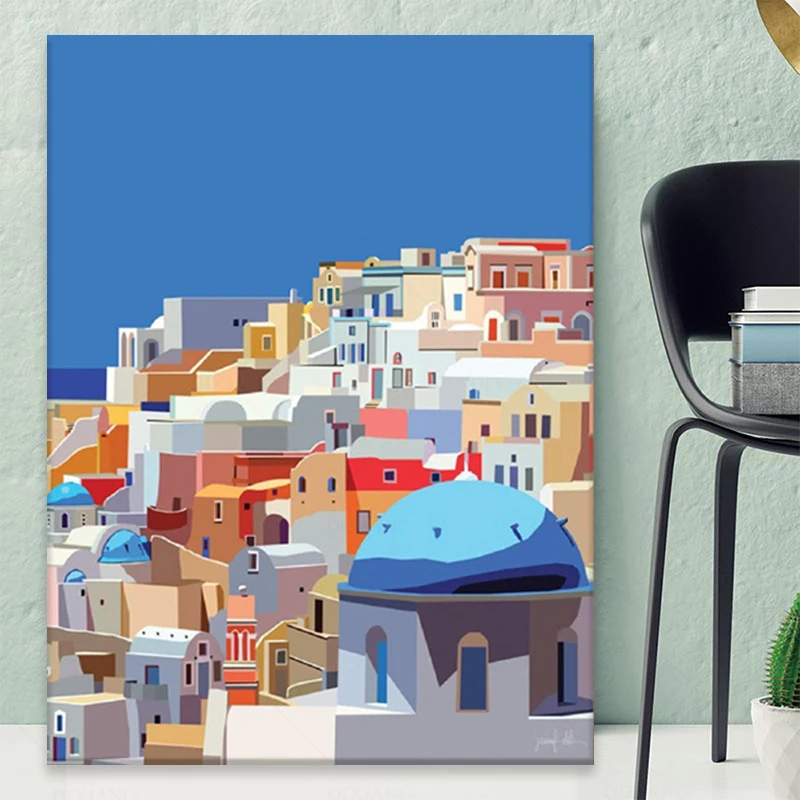 Art & Collectibles Prints Greek print Santorini home Mediterranean ...