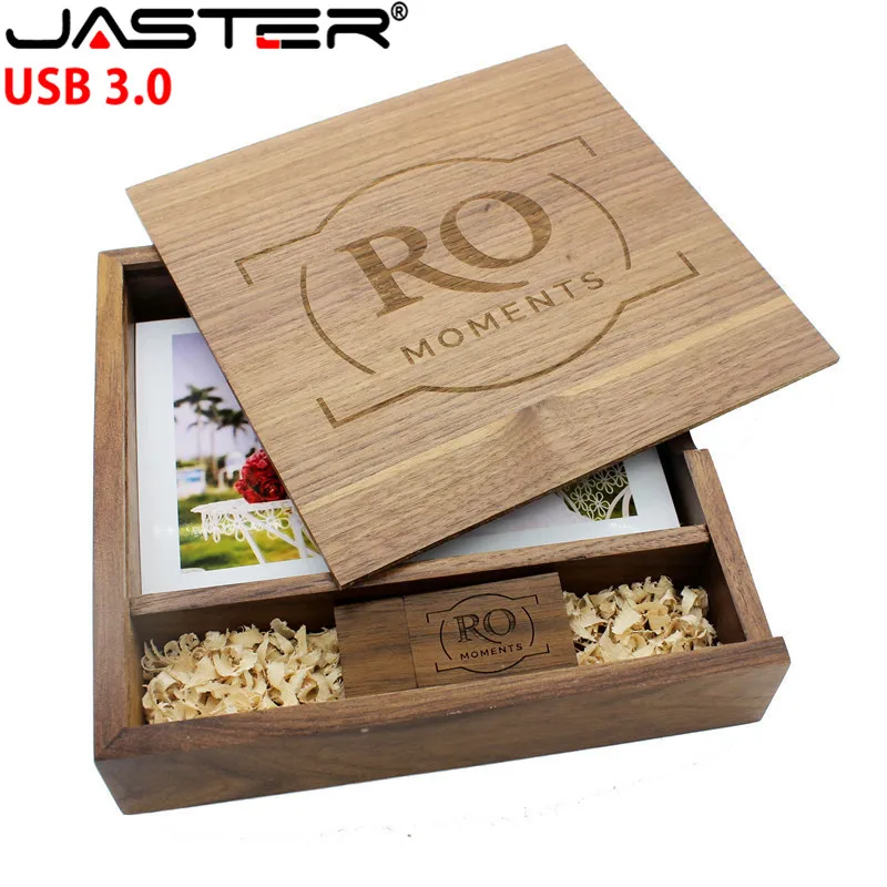 Jaster Usb 3.0 Free Logo Wooden Photo Album Usb+box Flash Drive Disk ...