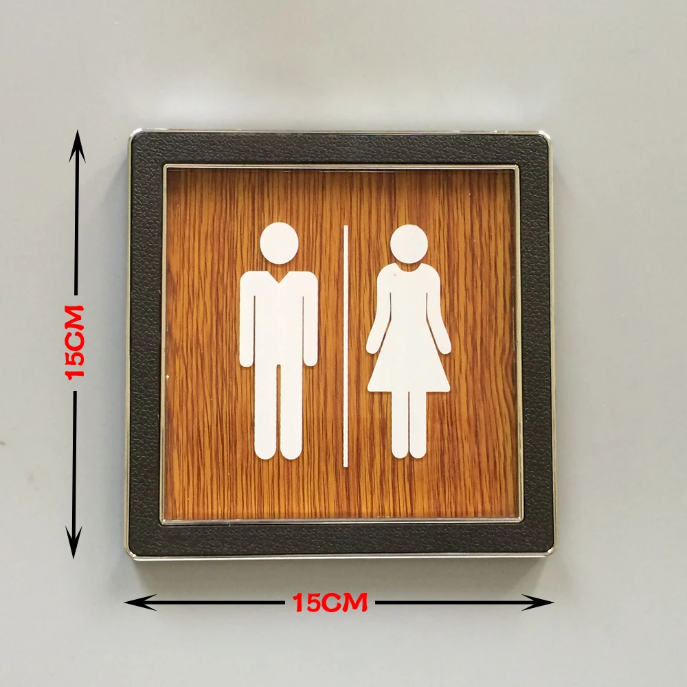 Wood Grain Door Toilet Sign Retro WC Wall Stickers Signage Numbers ...
