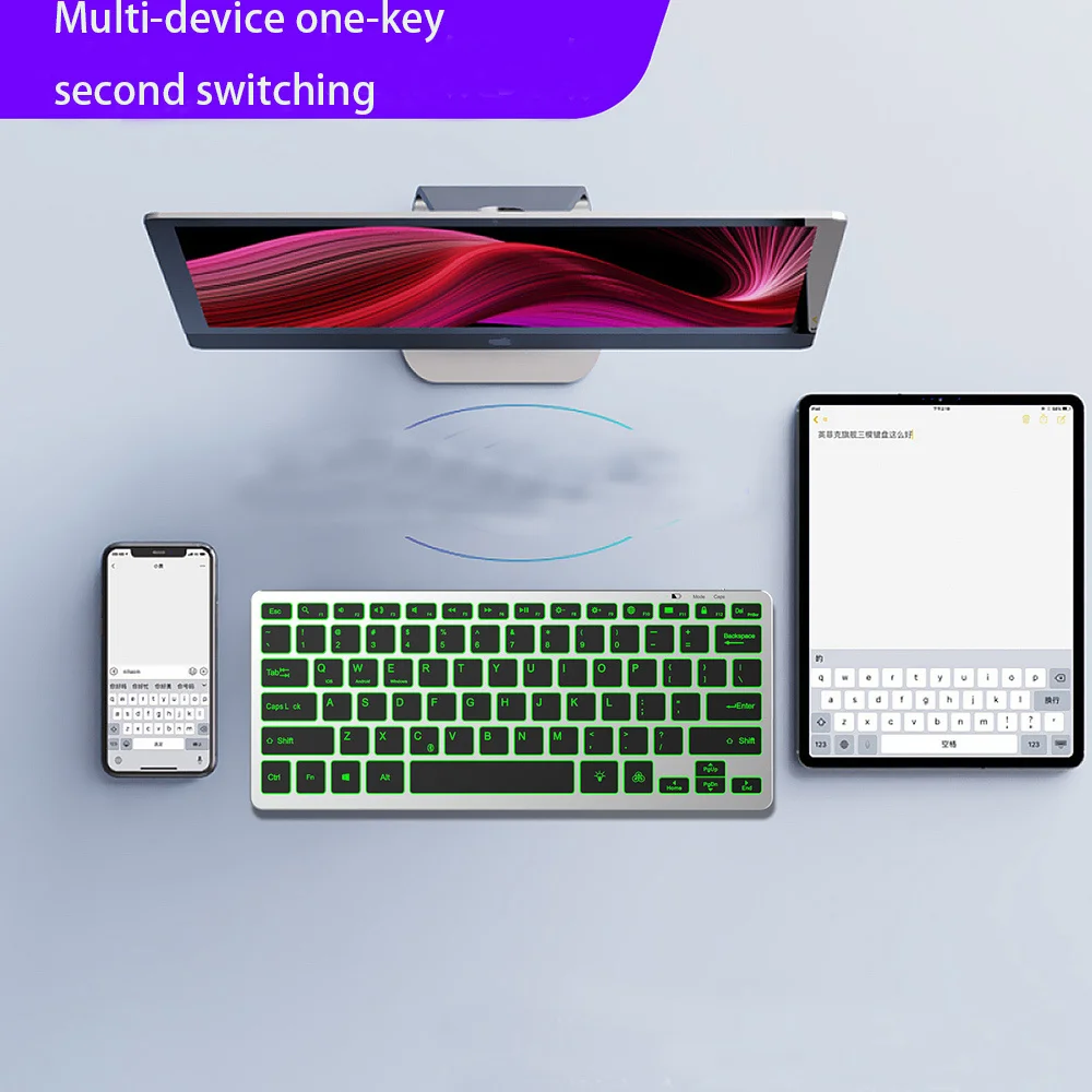 Generic Seenda Multi Device Backlit Keyboard Wireless Illuminated ...
