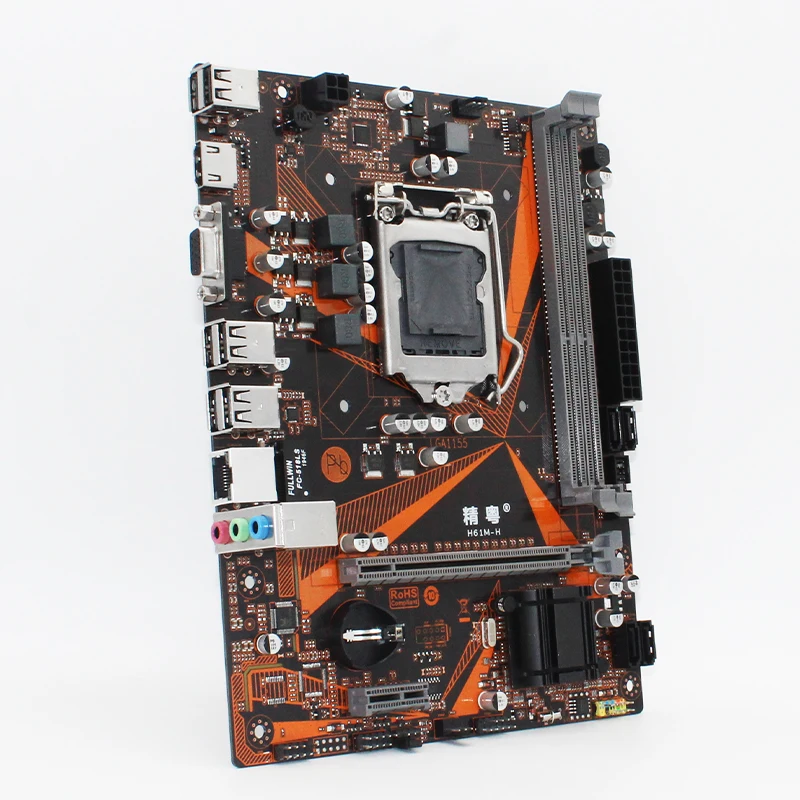 H61 Motherboard LGA 1155 Dual Channel DDR3 Memory Micro-ATX Integrated Graphics Support Intel i3 ...