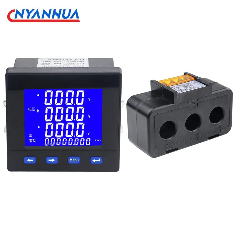 Multifunction-Power-Meter-Three-Phase-LCD-Display-3P3W-RS485-Communication-96-96-Power-AC220V-40 ...