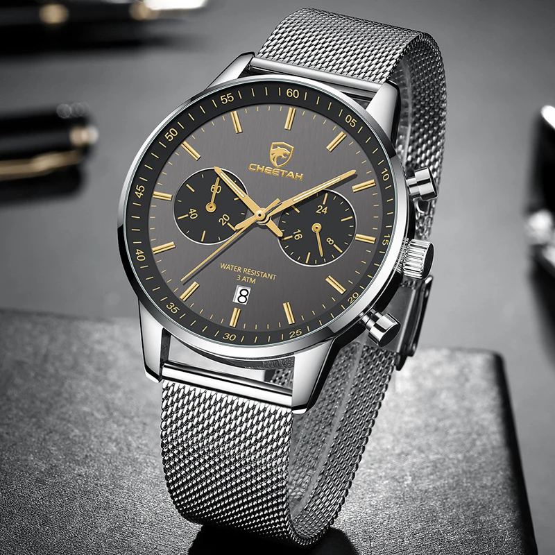 CHEETAH CH-1608S-S-GY Mens Stainless Steel Chronograph Watches-Shenzhen ...