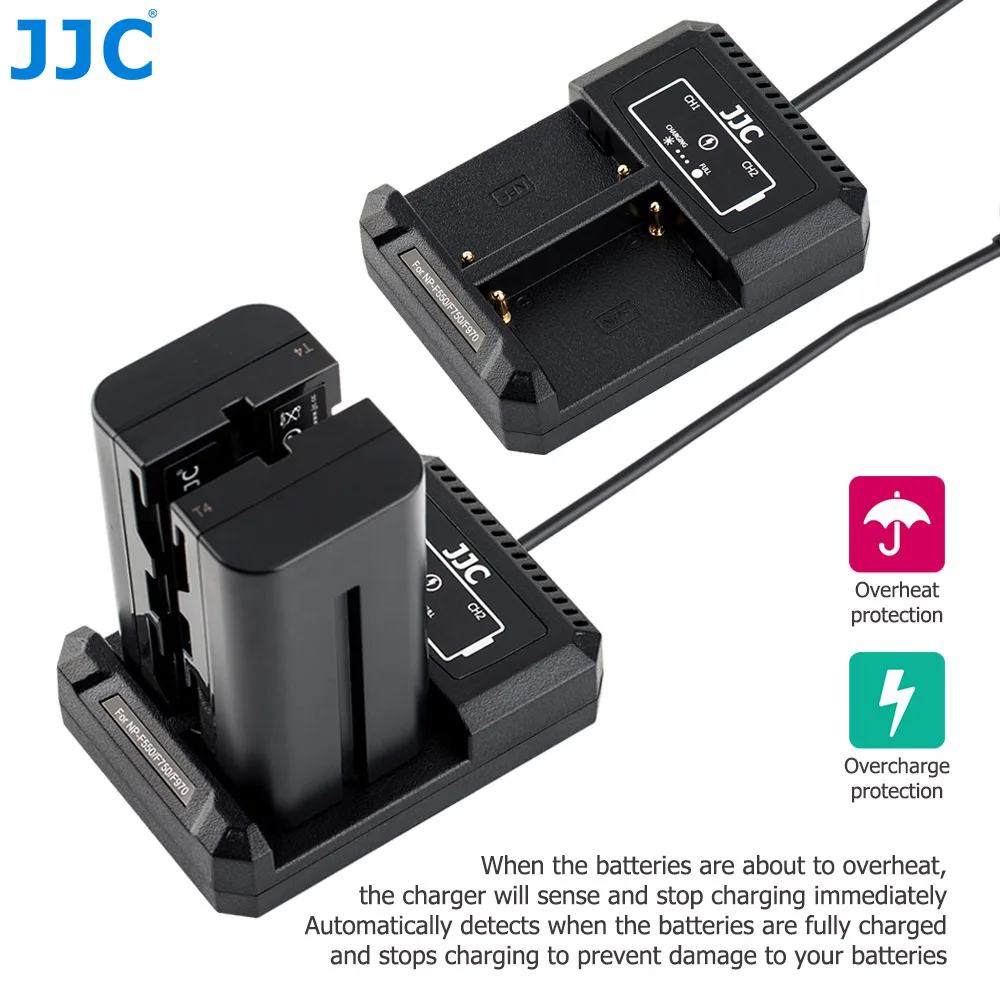 Type C JJC Dual Slot USB and USB-C Input QC3.0 Battery Charger for Sony ...
