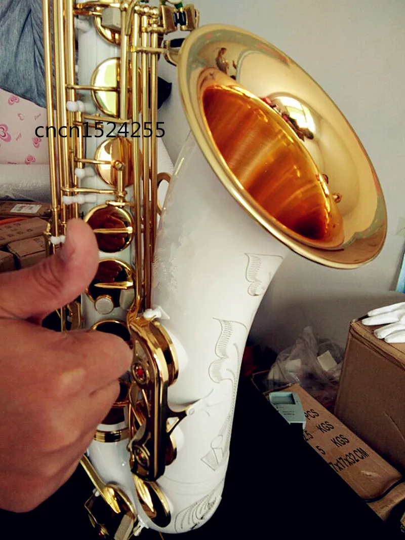 Saxofón tenor blanco, instrumento Musical de alta calidad, accesorios ...