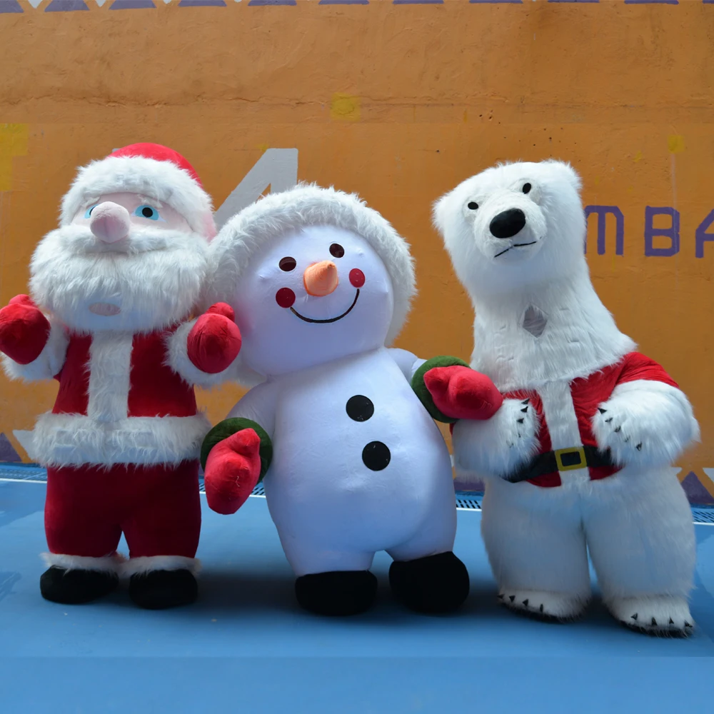 Saygo Opblaasbare Kerstman Snowman Mascotte Kostuum Volwassen Fancy ...