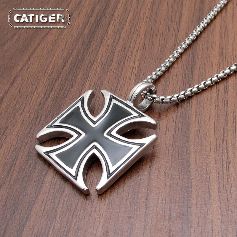 316L-Stainless-Steel-Silver-Color-Vintage-Knights-Templar-Iron-Cross ...