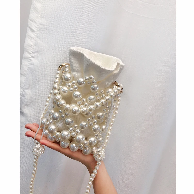 New Pearls Beading Bags For Women Fashion Handmade Pearls Handbags ...