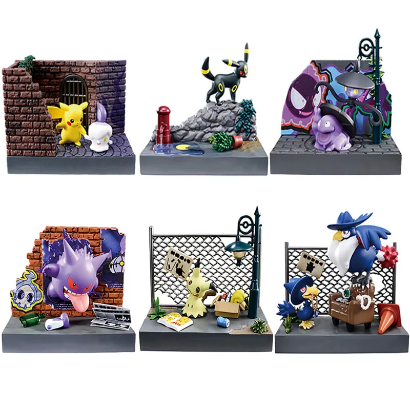6Pcs/Set Pikachu Gastly Gengar Umbreon Mimikyu Grimer Litwick Murkrow ...