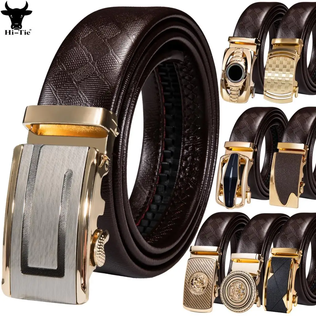 High-Quality-Casual-Brown-Genuine-Leather-Mens-Belts-Gold-Black ...