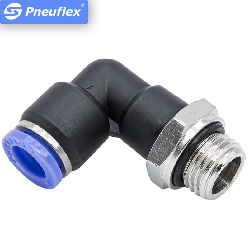 PL Elbow Pneumatic Fitting L Shape 10 Pcs Male Thread O ring Cylinder Solenoid Valve Push In ...