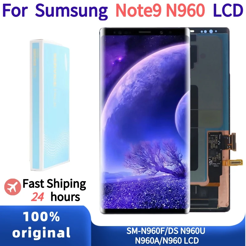 100% الأصلي AMOLED شاشة لسامسونج غالاكسي نوت 9 Lcd N960 SM-N960F N960U عرض تعمل باللمس شاشة LCD ...