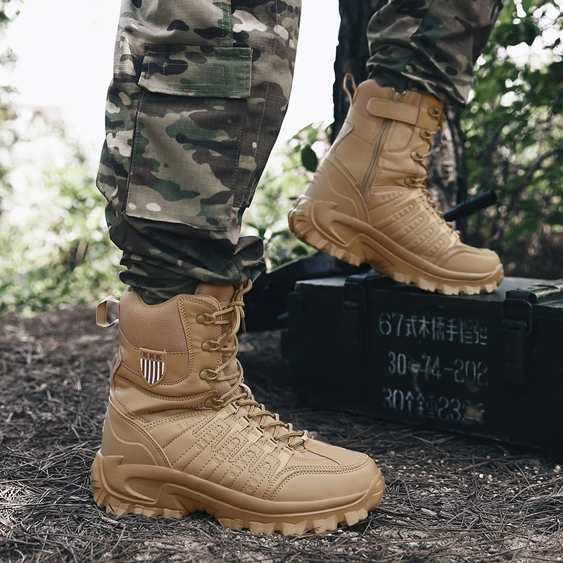 Tan Army Boots For Men