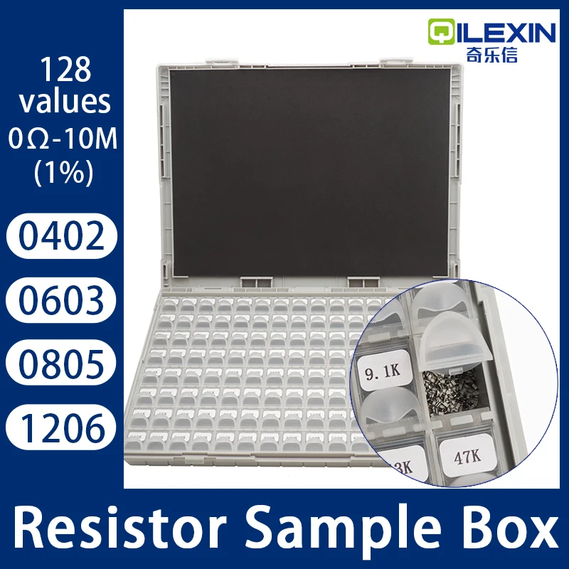 Caja de resistencias SMD 1%, 0201, 0402, 0603, 0805, 1206, Kit surtido ...