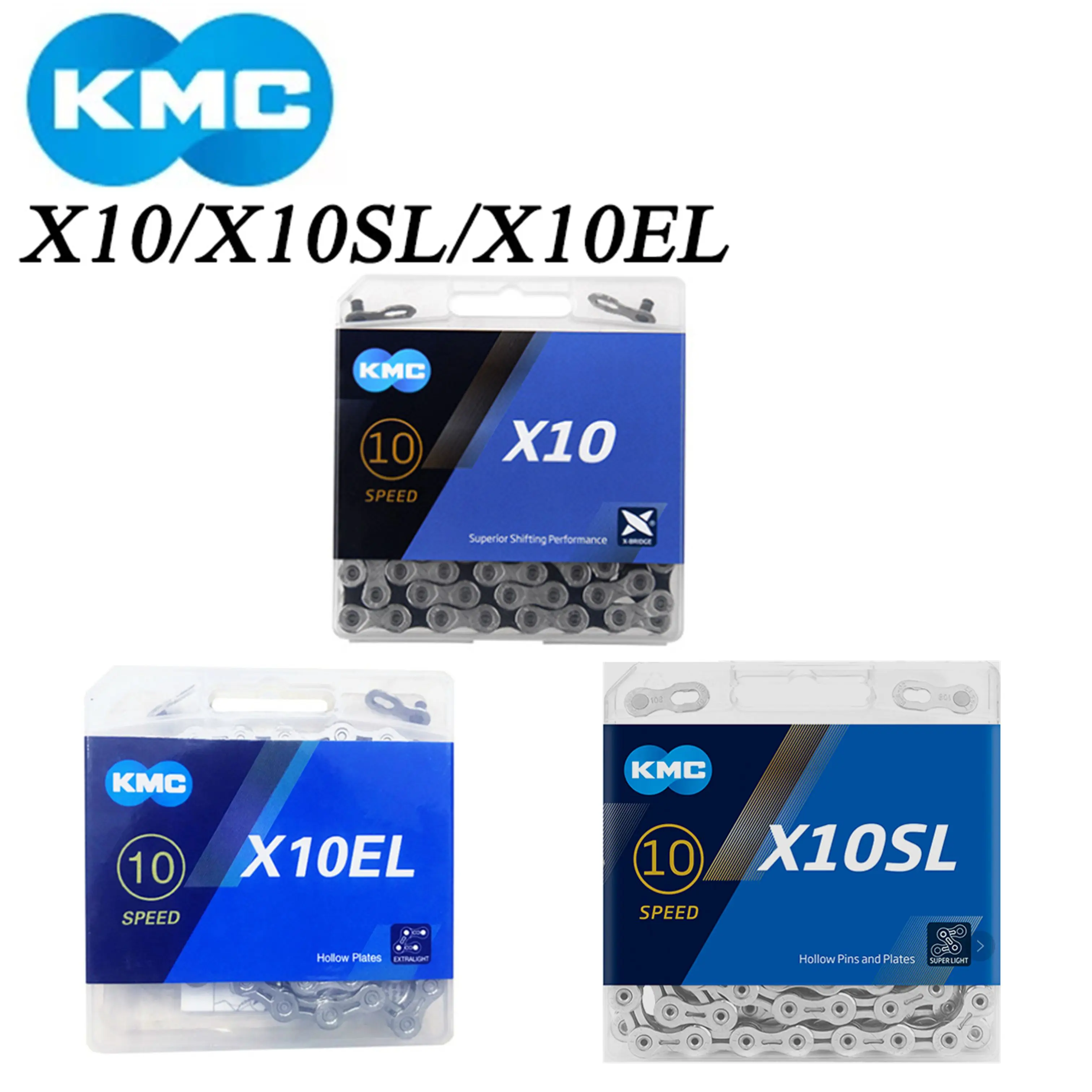 KMC cadena para bicicleta de montaña, con botón mágico, 10V, 116L, X10, X10EL, X10SL, X10.93 ...