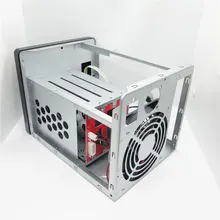 홈 스토리지 핫스왑 NAS 스토리지 서버 섀시, IPFS 마이너 4 드라이브 베이, 6GB SATA 백플레인 지원, 미니 ITX 마더보드 블랙