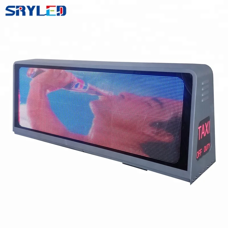 Led Sign Taxi Roof Top Led Display Programmable P5 Outdoor Double-side ...