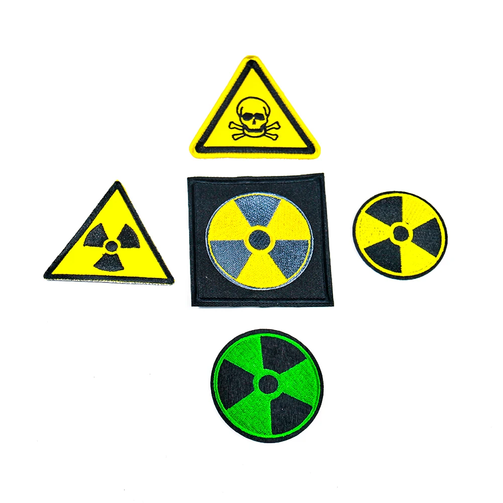 Radioactive Patch | Sticker - Skull Patch Embroidery Sewing Iron ...