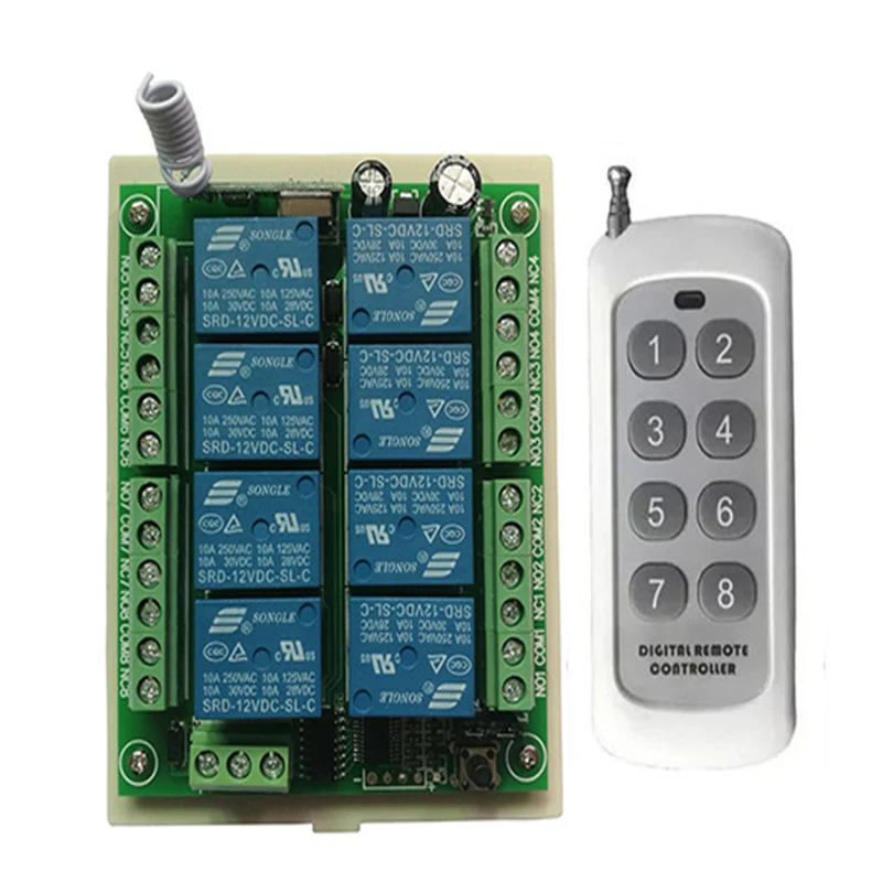DC-12V-24V-8-CH-Channels-8CH-RF-Wireless-Remote-Control-Switch-Remote ...