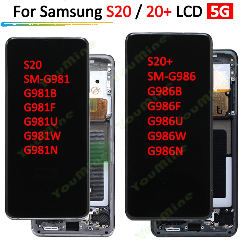 삼성 갤럭시 s20 플러스 G981 G981 LCD 디스플레이 터치 스크린 디지타이저 어셈블리 G986B G986 LCD 디스플레이 SM G981B|휴대폰 LCD ...