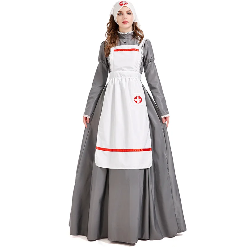 Florence Nightingale Night Watchman Nurse Uniform Dress Cosplay Costume ...