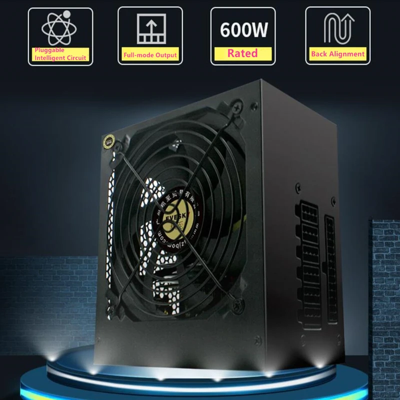 Original PC PSU For Evesky Brand I7 I9 RTX2080 Intelligent Silent Backline support 600W Power ...