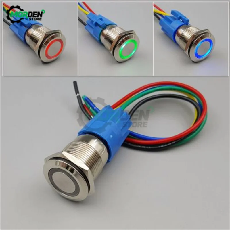 19mm 12v Ip68 Waterproof Momentary Push Button Switch Metal Stainless ...