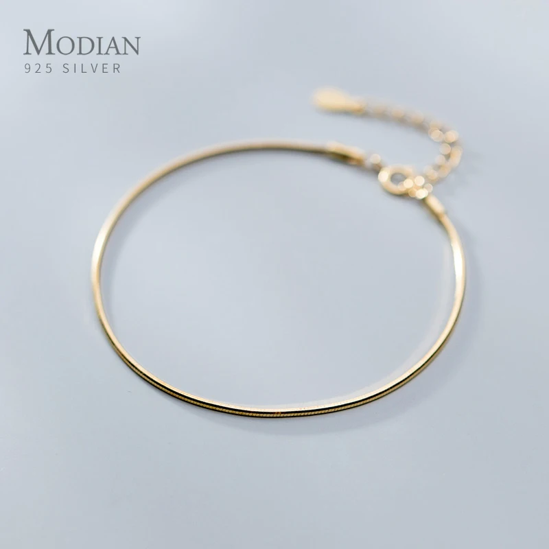 Modian Real 925 Sterling Silver Luxury Snake Bone Chain Bracelet for ...