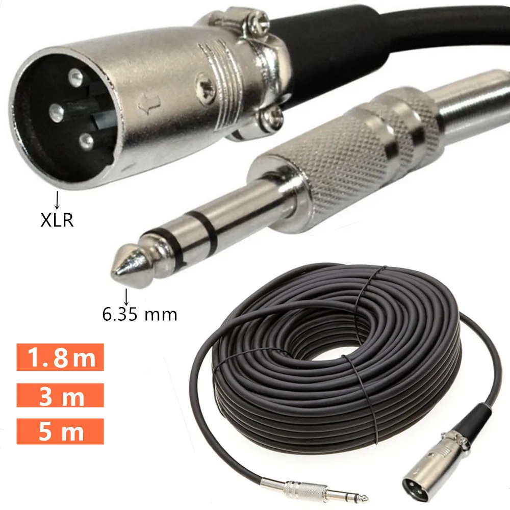 ERE XLR 수 1/4 인치 TRS 케이블, XLR 3 핀 수 1/4 인치 6.35mm TRS 수 균형 상호 연결 와이어 ...